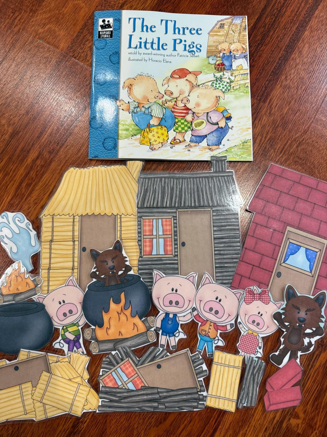Three Little Pigs Story Book and Felt Play Set. Preschool Learning ...