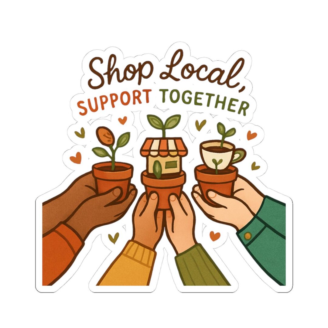 Shop Local Support Together Sticker | Kiss-cut Vinyl Sticker - Etsy