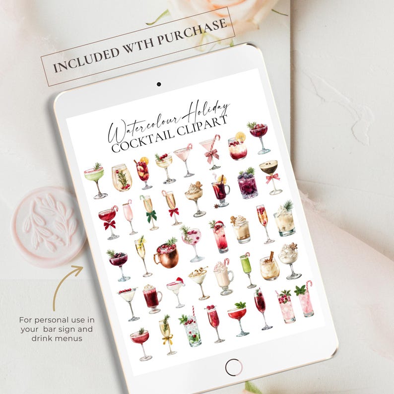 Holiday Drink Sign Printable, Christmas Signature Cocktails Menu ...