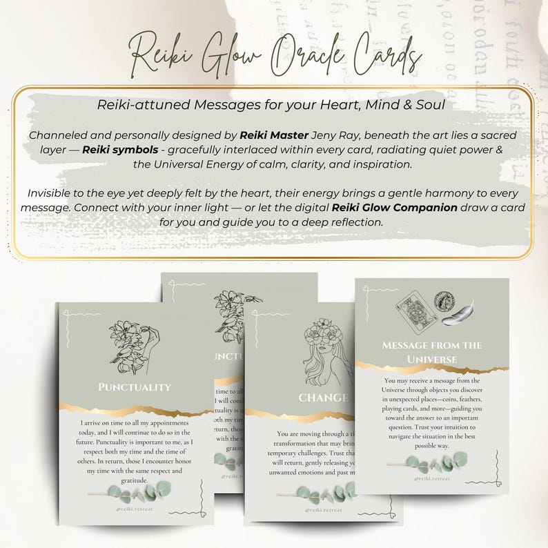 Printable Reiki Oracle Cards, Daily Guidance Deck (digital Download) - Etsy