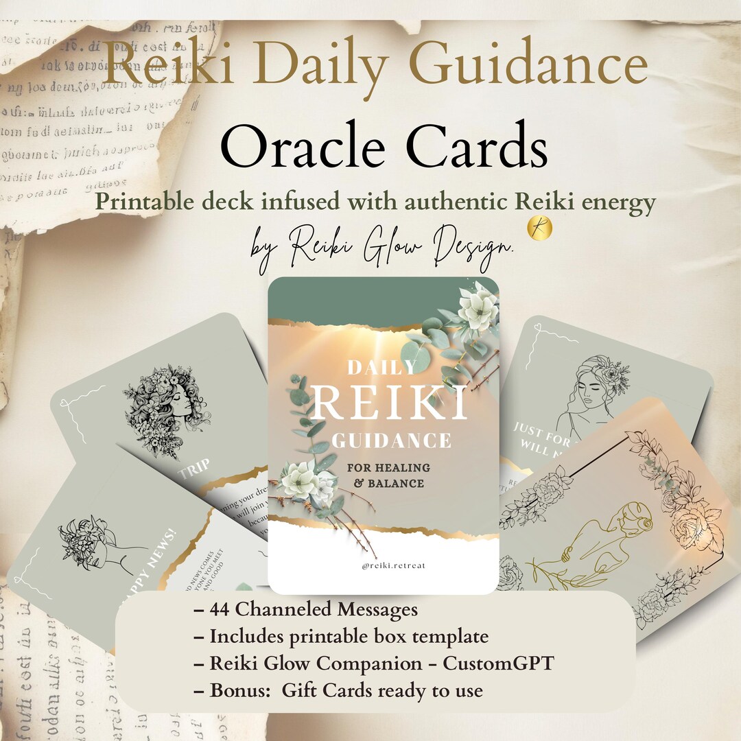 Printable Reiki Oracle Cards, Daily Guidance Deck (digital Download) - Etsy