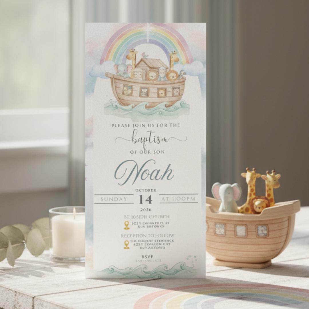 Editable Noah’s Ark Bundle | Watercolor | Digital Download | Edit With ...