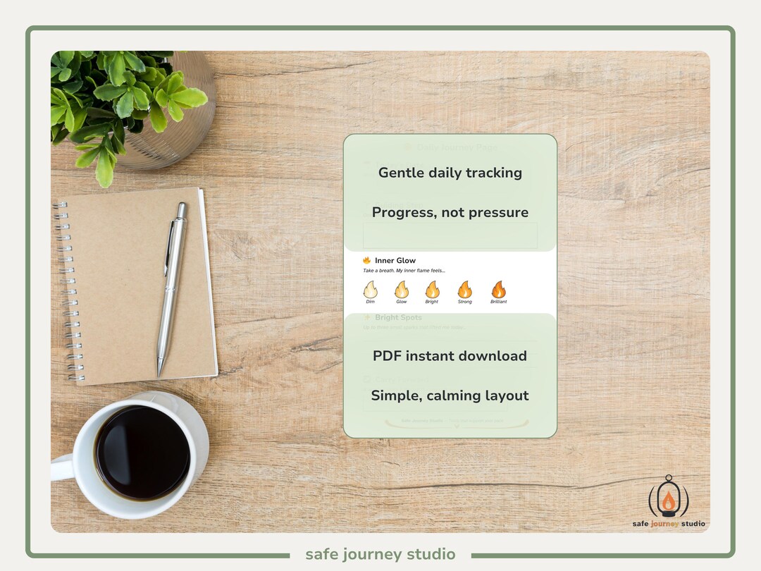 Gentle Daily Progress Tracker | Energy & Focus Planner (PDF Download ...