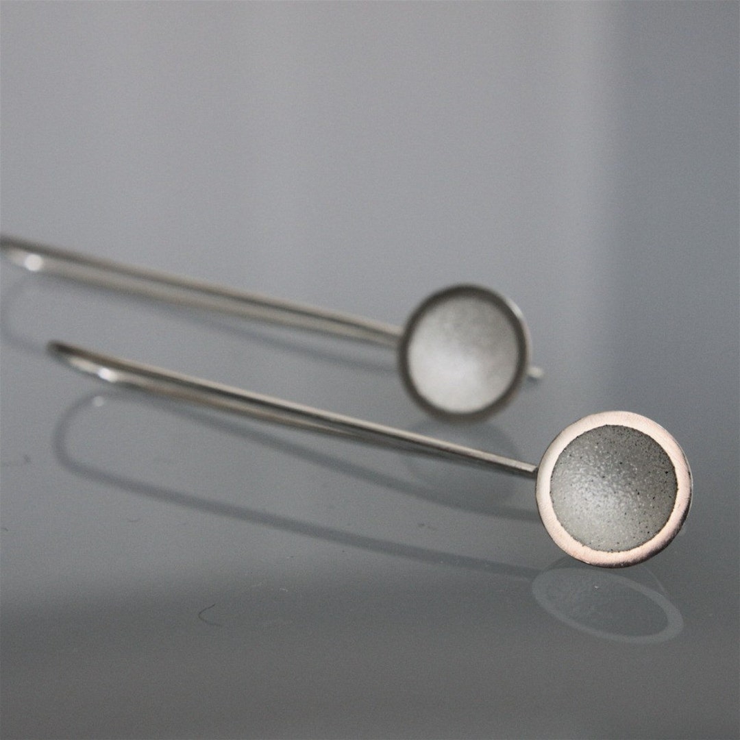 Elegant Contemporary Earrings Handmade in Silver " Long Cups White" - Etsy