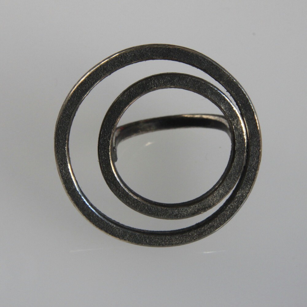 Contemporary Handmade Ring o2 Made in Oxidized Silver - Etsy