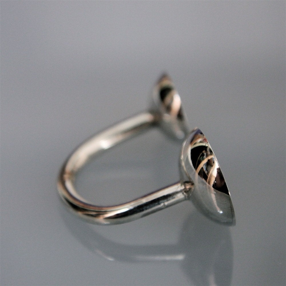 Ring 2 Cups Handmade in Bleached (white) Sterling Silver - Etsy