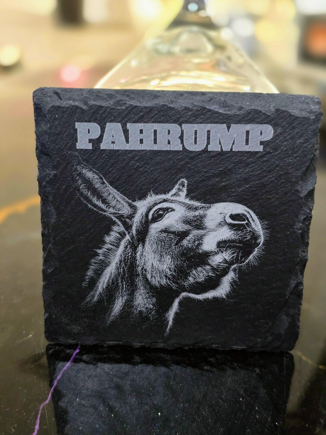 Pahrump Burro Square Slate Coasters – Laser Engraved Natural Stone ...