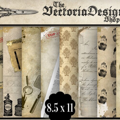 Detective Paper Pack 8.5 X 11 Inch Printable Paper Crafting | Etsy