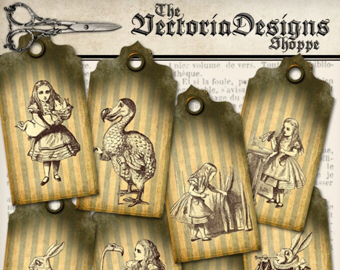 Alice in Wonderland Tags Labels Instant Download Printable Images ...