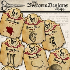 Halloween Bottle Labels Mad Scientist Digital Labels - Etsy