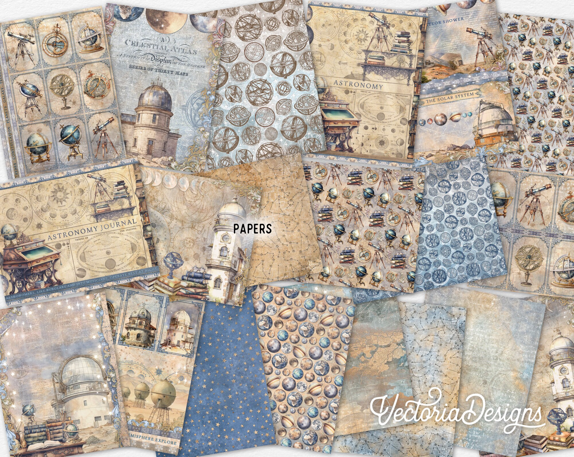 Astronomy Junk Journal Kit, Astronomy Crafting Printables Kit Science ...
