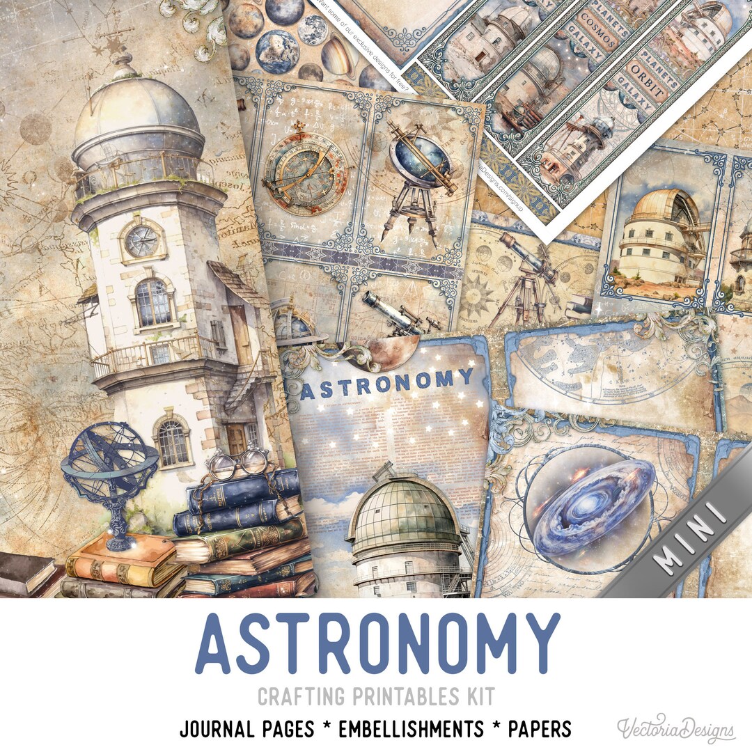Astronomy Junk Journal Kit MINI, Astronomy Crafting Printables Kit ...