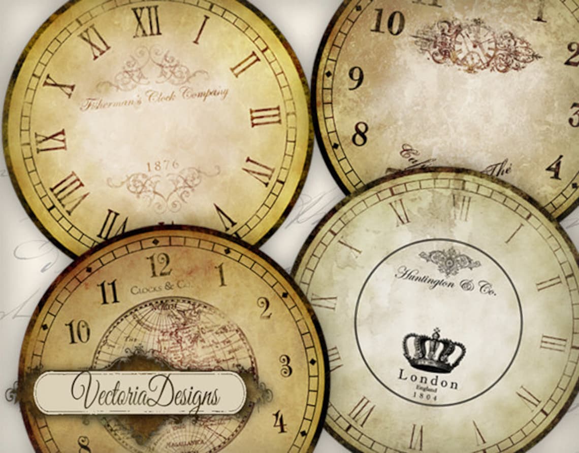 Printable Clocks Vintage Clock Images Clock Hands Printable ...