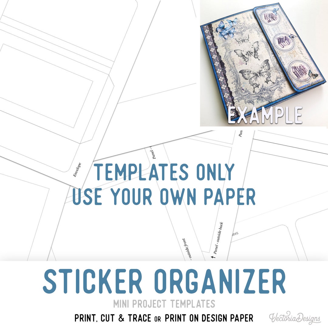Sticker Organizer Templates Mini Folio Craft Kit Ephemera Organizer ...