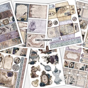 Gothic Girl MINI Crafting Printables Kit, Gothic Junk Journal Gothic ...