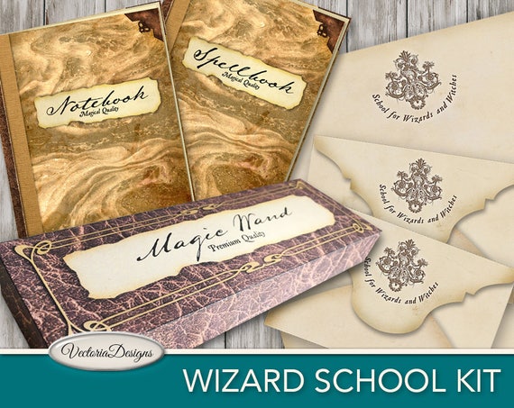Wizard School Kit Stationery Wand Box Spellbook Letter - Etsy