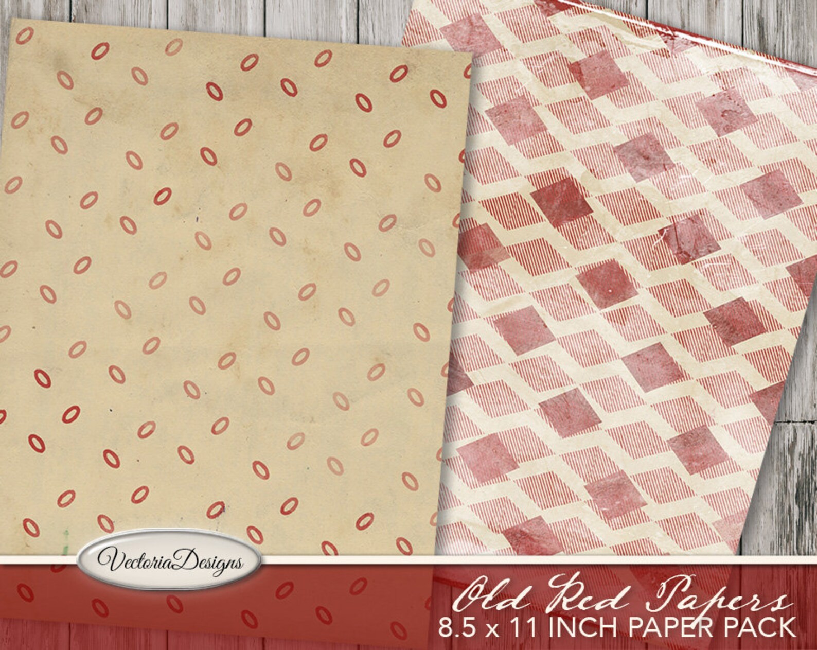 Old Red Paper Pack Printable Paper Junk Journal 8.5 X 11 Inch - Etsy