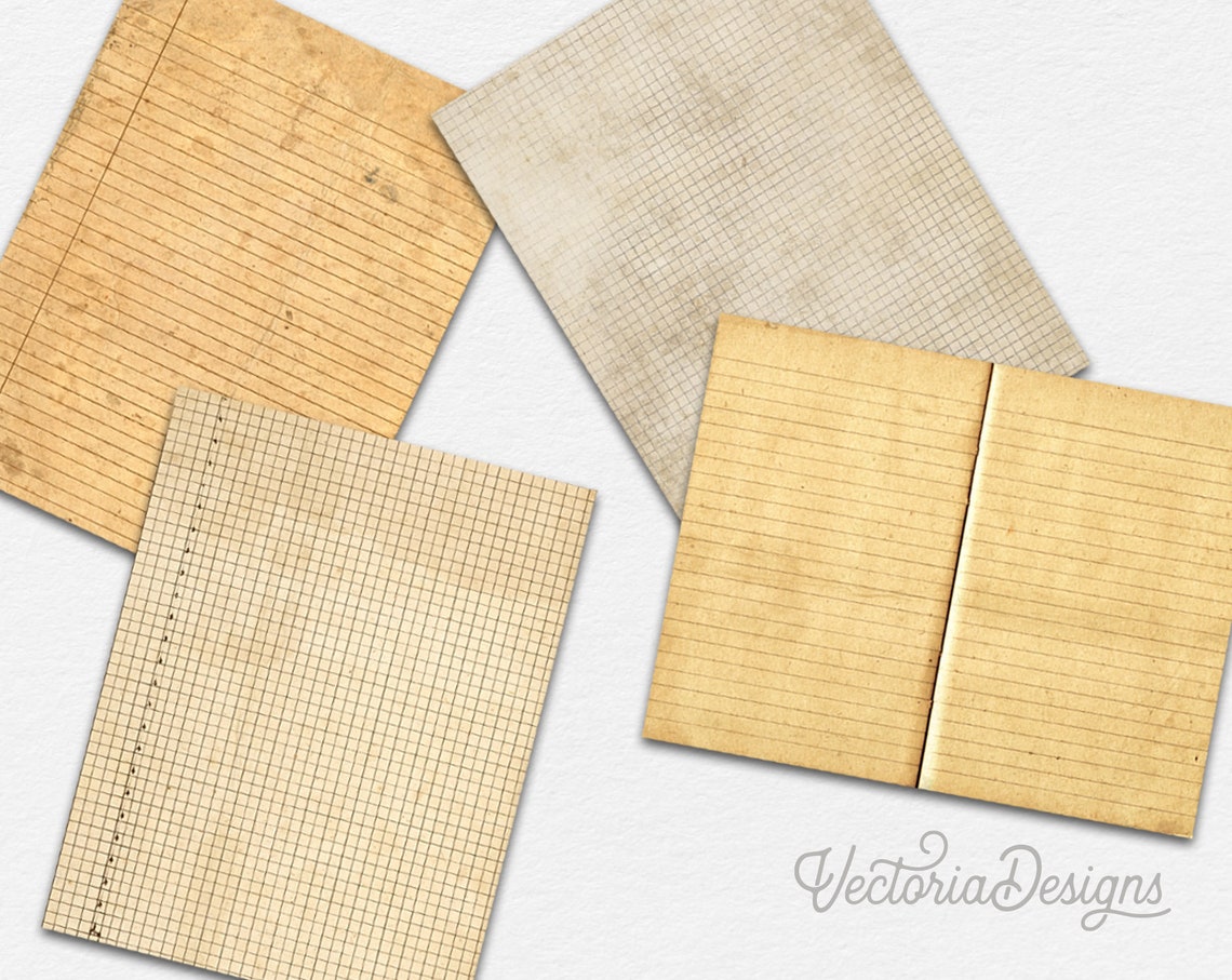 Grunge Notebook Paper, Junk Journal Printable, Digital Notebook Paper ...