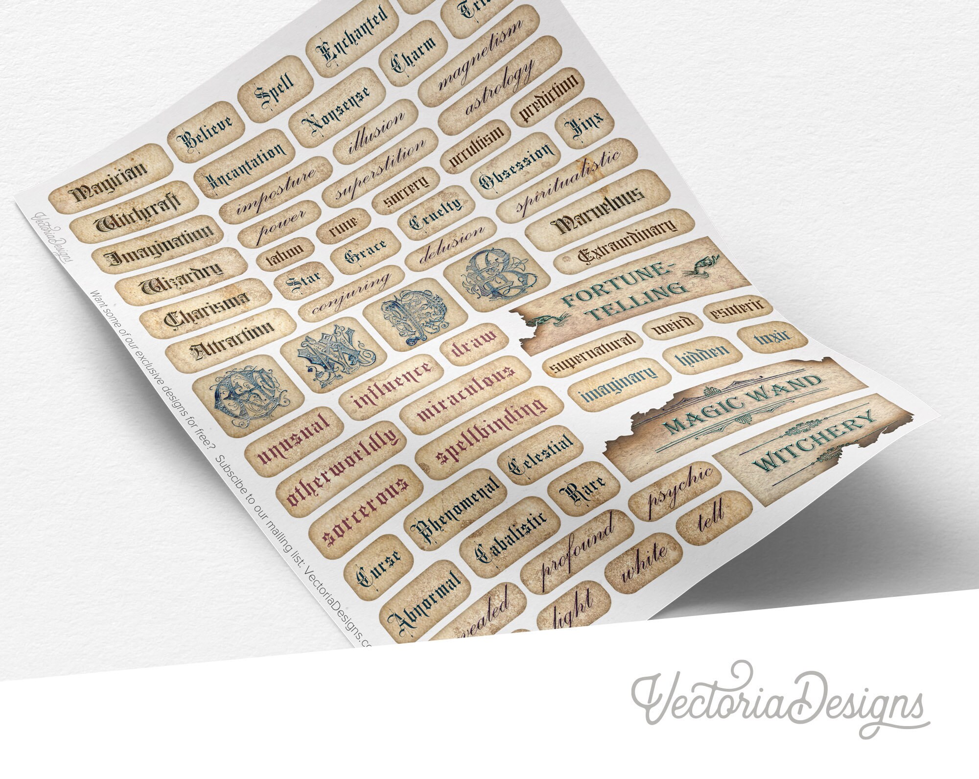 Wizardly Word Art, Wizard Word Ephemera, Magic Word Art, Magic Junk ...