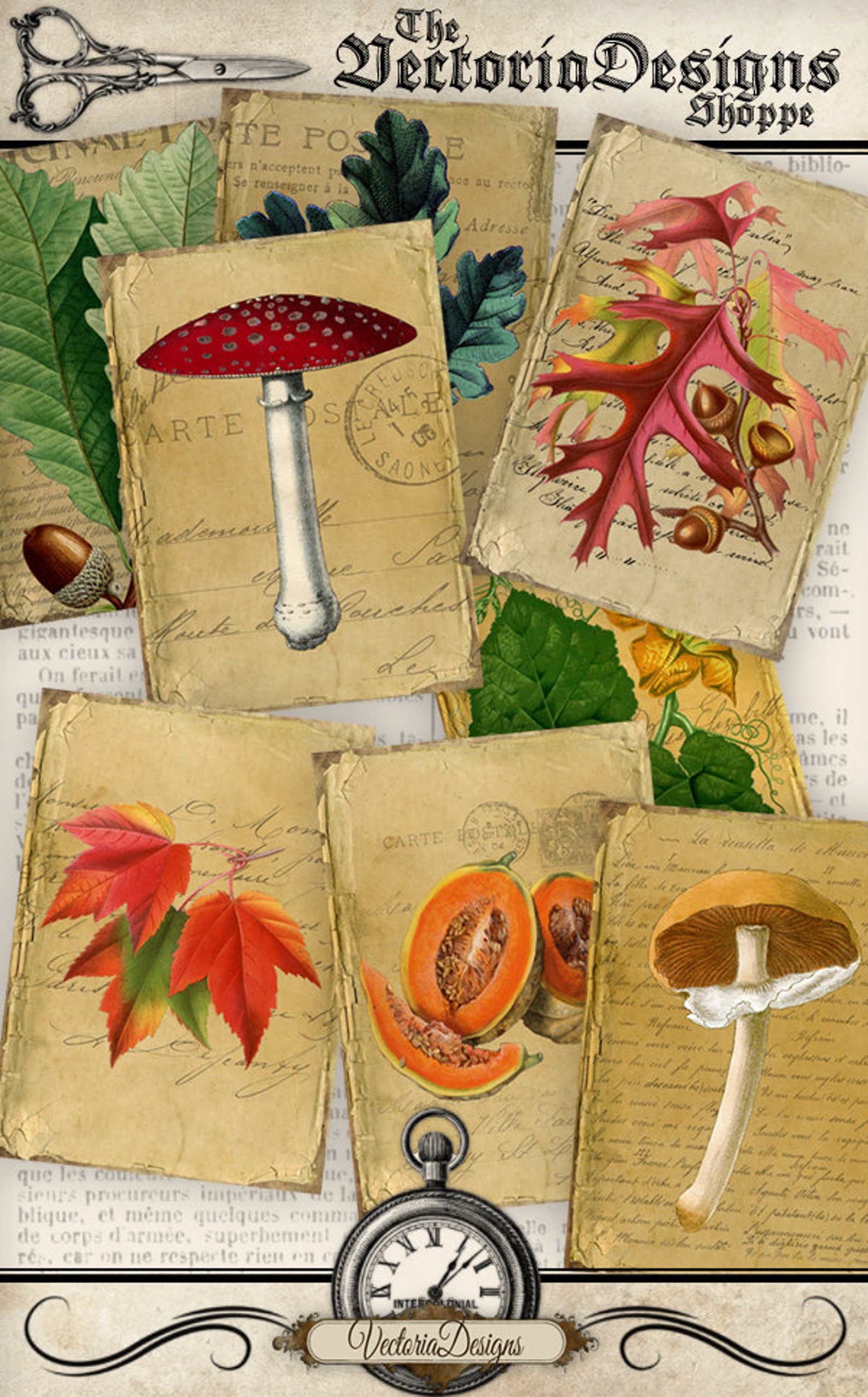 Fall ATC 2.5 X 3.5 Inch Autumn Printable Paper Craft Art Hobby | Etsy