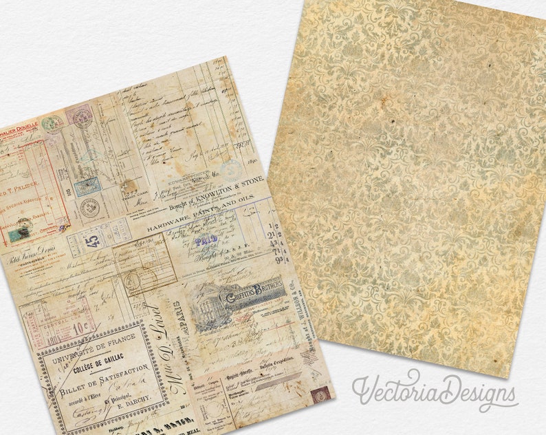 Old Books & Papers Paper Pack Printable Vintage Paper - Etsy