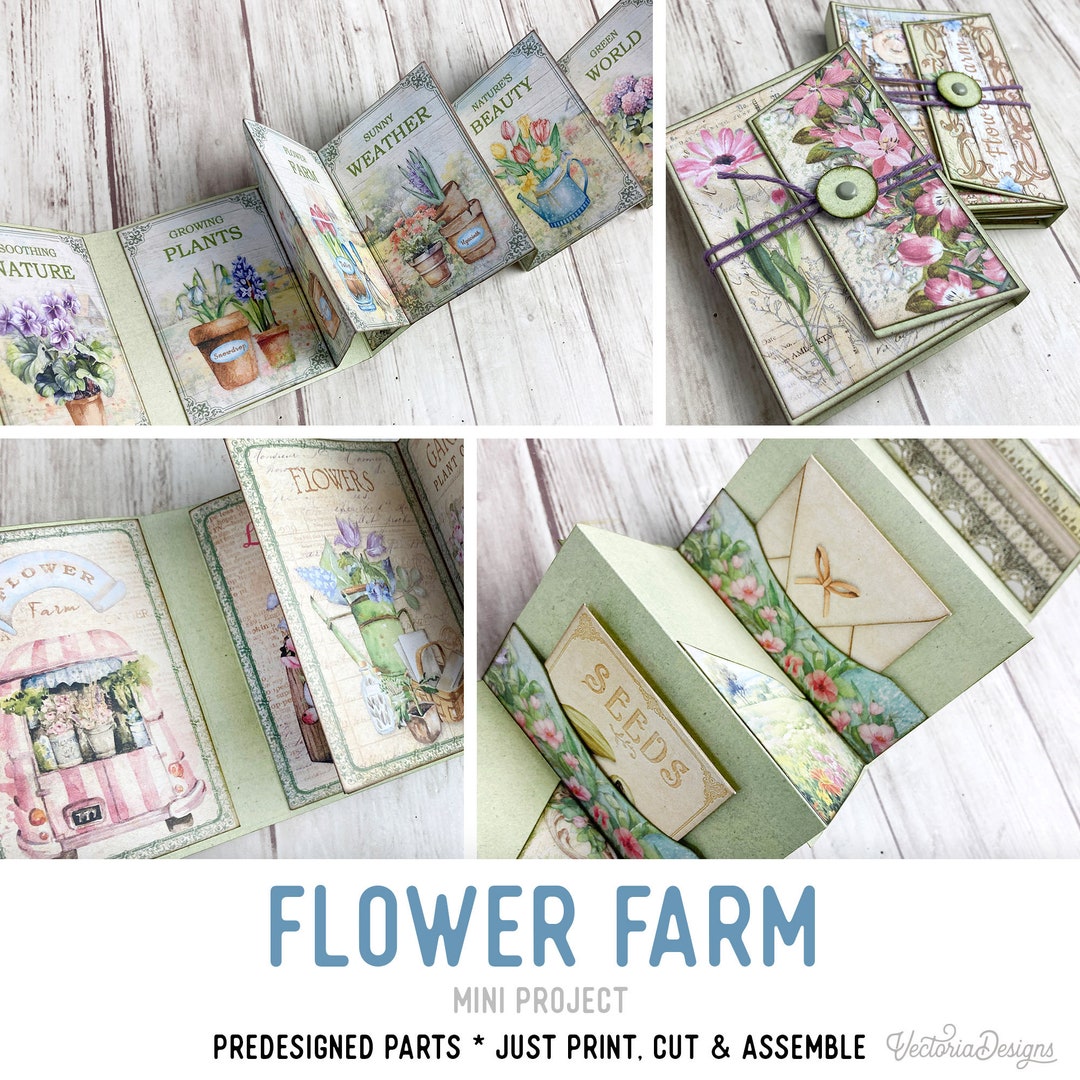 Flower Farm Tiny Mini Booklet Mini Project Booklet Craft Kit Folio Kit ...