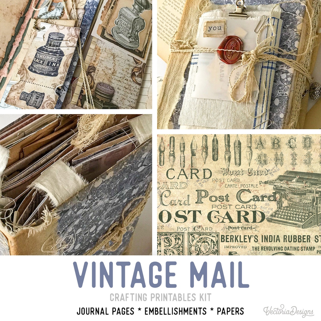 Vintage Mail Crafting Printables Kit, Vintage Post Junk Journal ...
