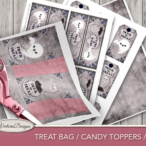 Trick or Treat Printable Ghost Bags for Halloween Celebrations. Candy ...