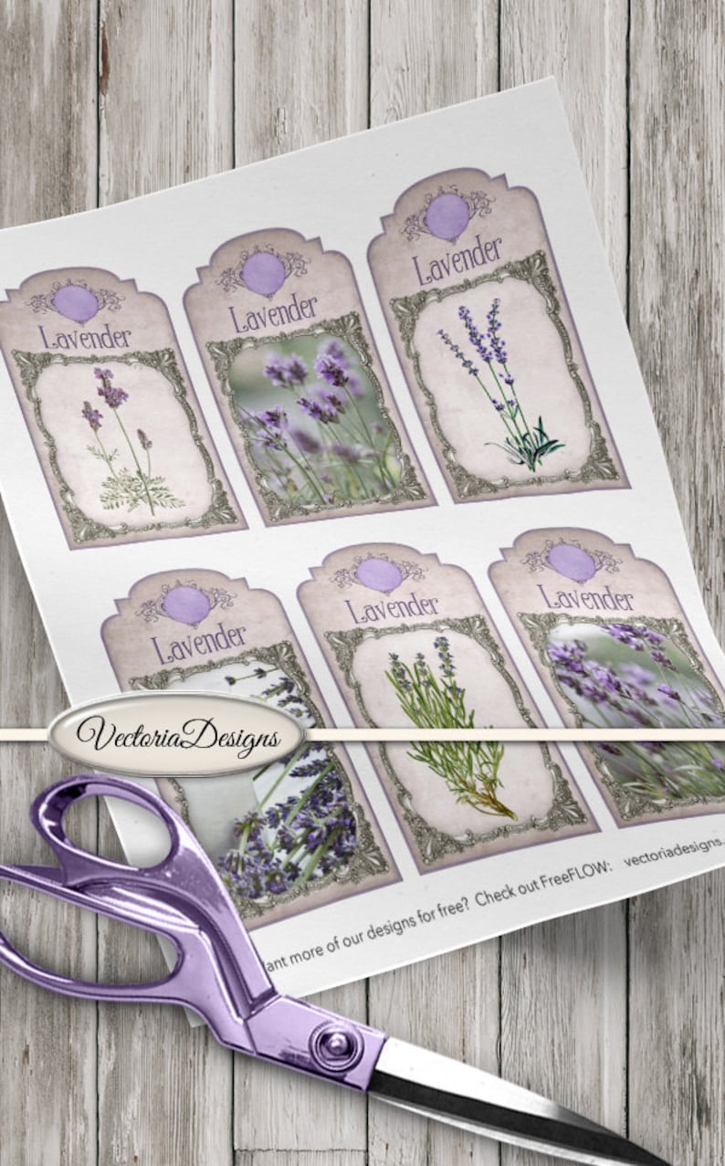Lavender Tags, Digital Paper Tags, Lavender Labels, Lavender Gift ...