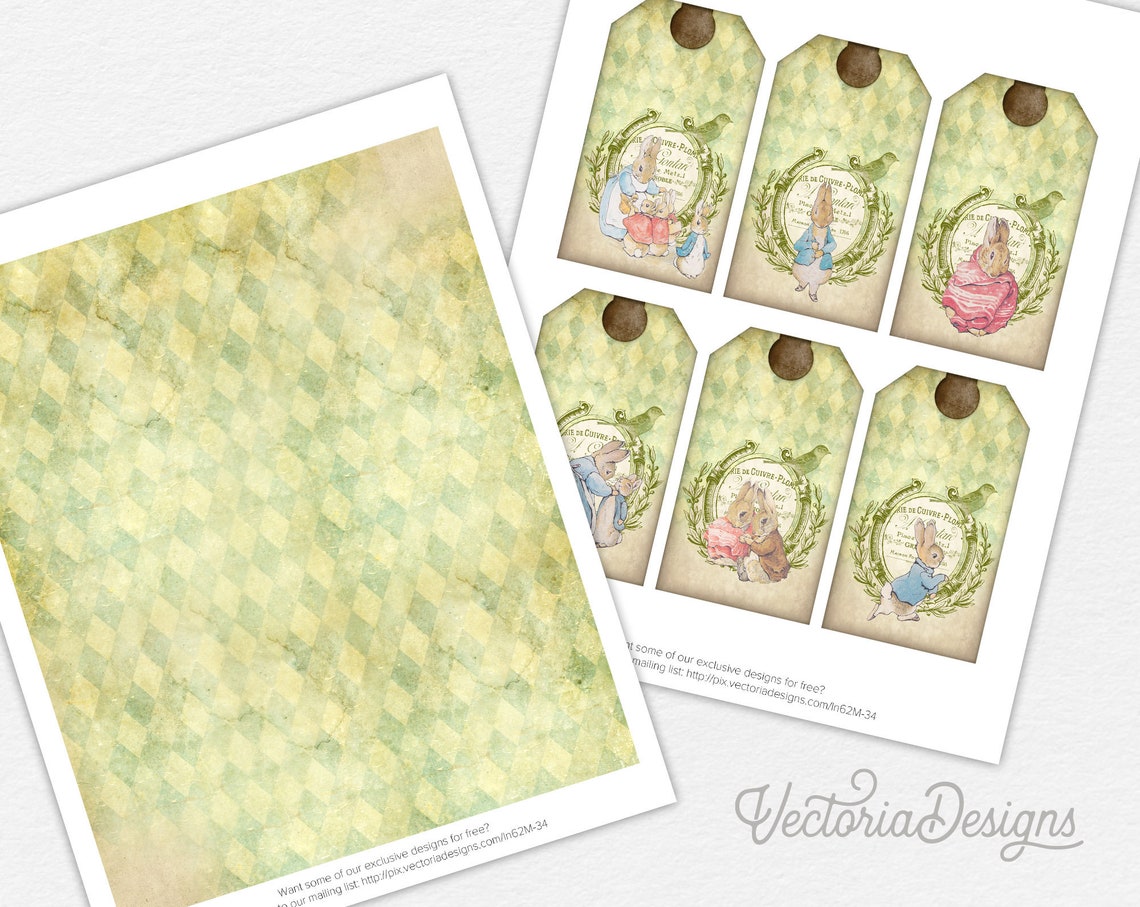 Peter Rabbit Kit Digital Paper Kit Junk Journal Kit Digital | Etsy