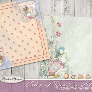Tales of Beatrix Potter Paper Pack, Junk Journal Pages, Printable Paper ...