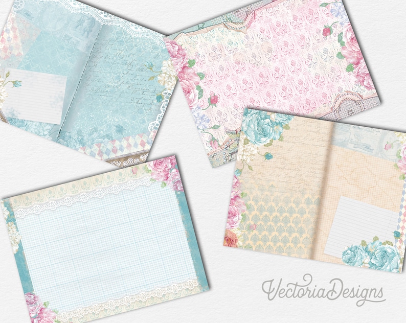 Shabby Elegant Journal Kit Printable Journal Kit Digital | Etsy