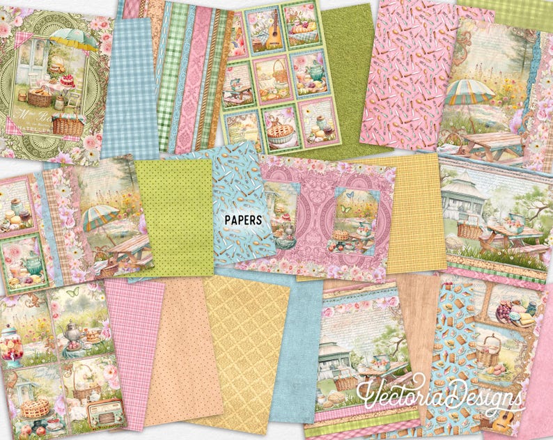 Picnic Days Junk Journal Kit DELUXE, Picnic Junk Journal Crafting ...