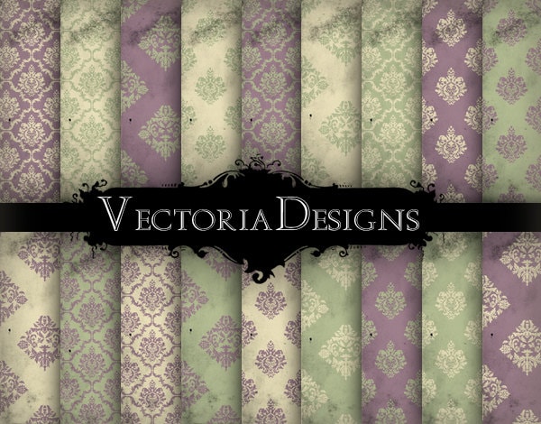 Scrapbooking Papercraft 12 x12-300 DPI Printable Damask Paper Pack 5-5 ...