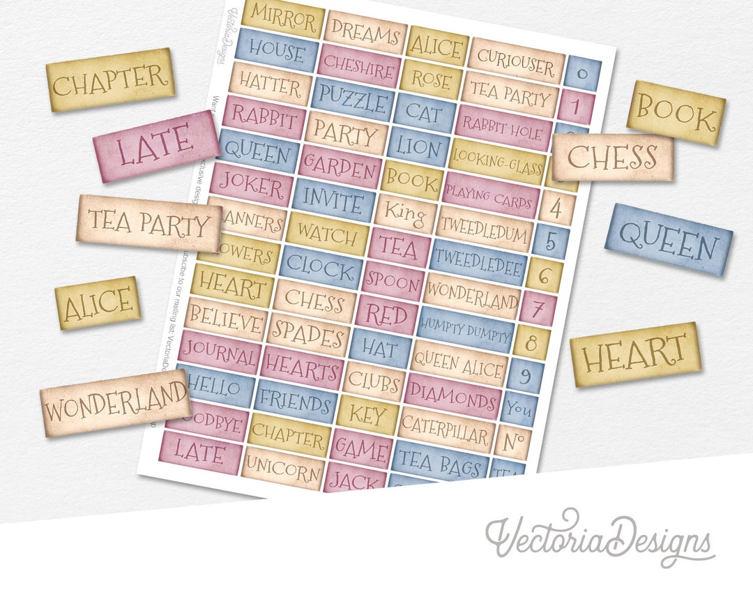 Alice in Wonderland Word Art, Alice Word Art, Wonderland Junk Journal ...