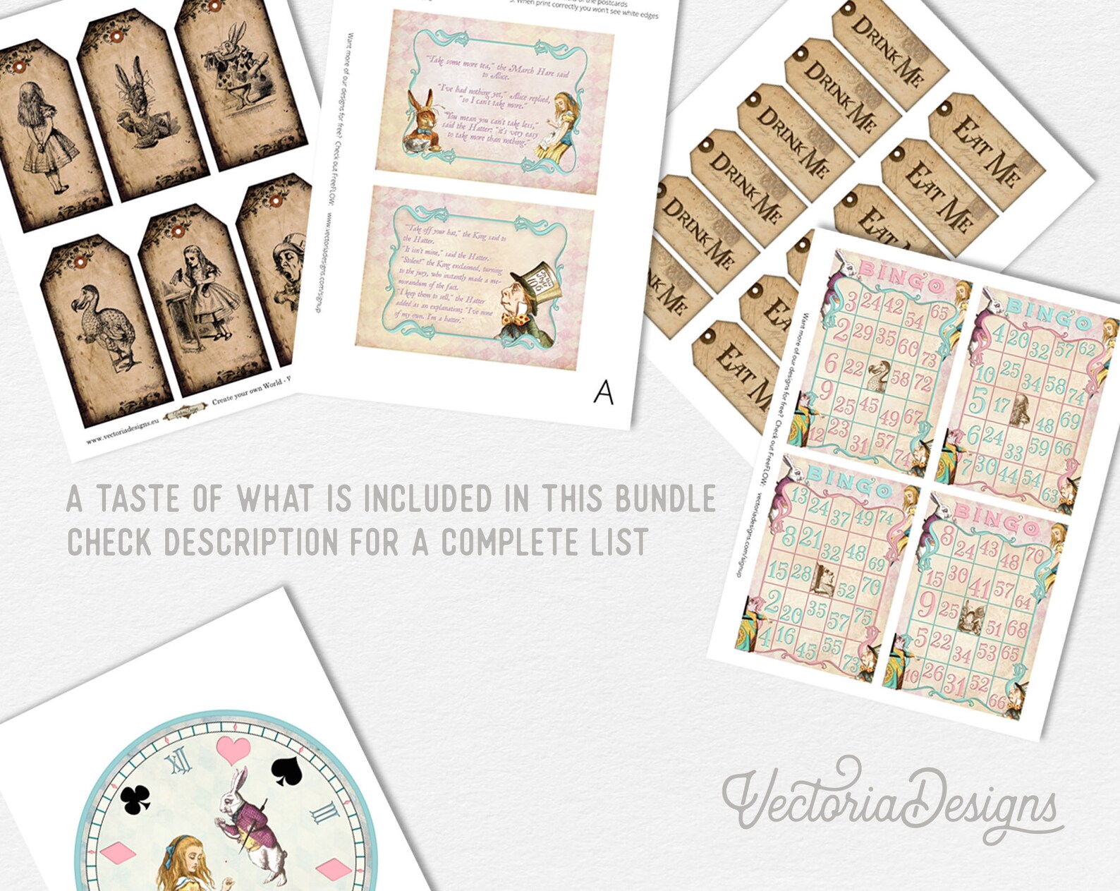 Alice in Wonderland Mega Crafting Bundle Printable Crafting | Etsy