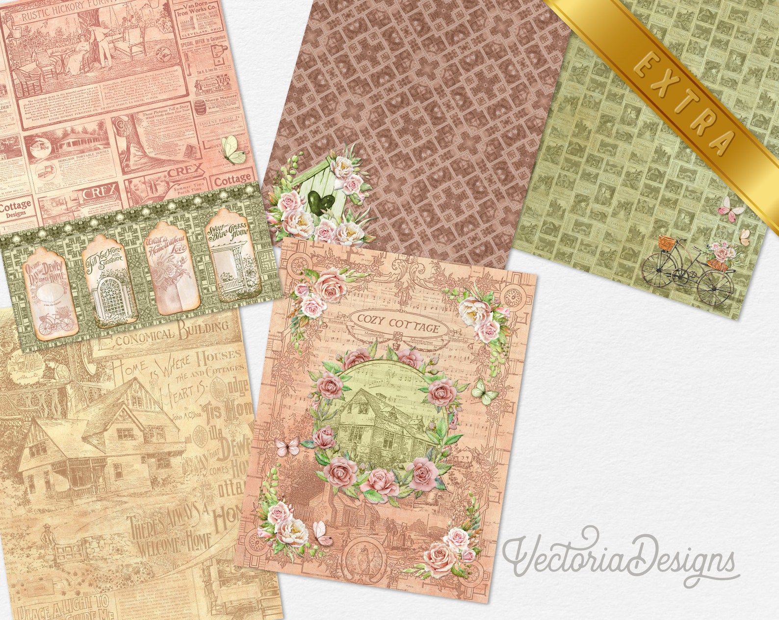 Cozy Cottage Journal Vintage Planner Printables Junk | Etsy