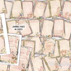 Shabby Vintage Sewing Crafting Printables Kit, Printable Sewing Junk ...