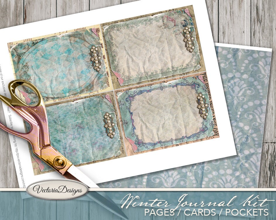 Winter Junk Journal Kit, Printable Journal, Diy Kit, Digital Paper ...