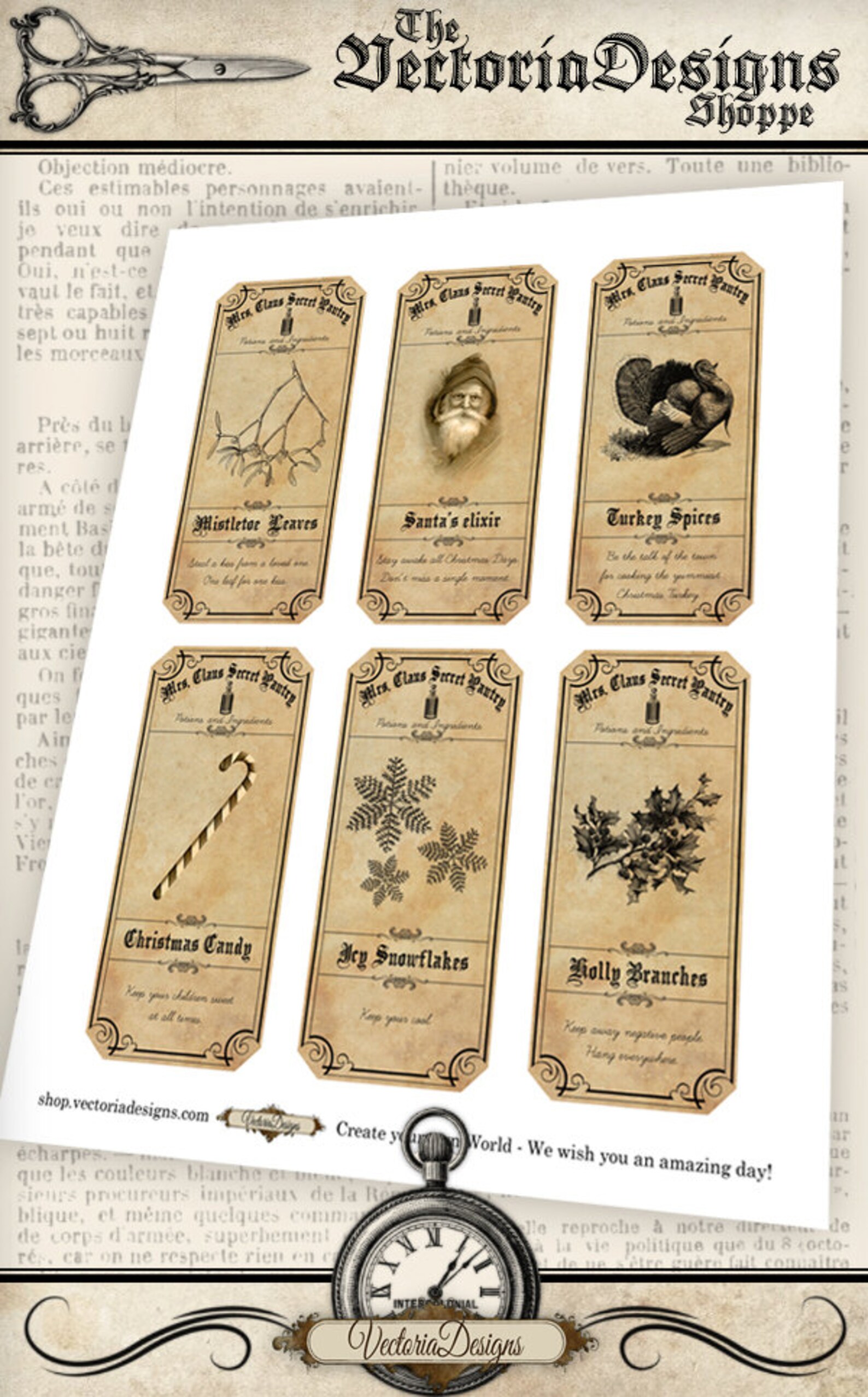 Mrs Claus Pantry Labels, Christmas Printables, Christmas Craft Hobby ...