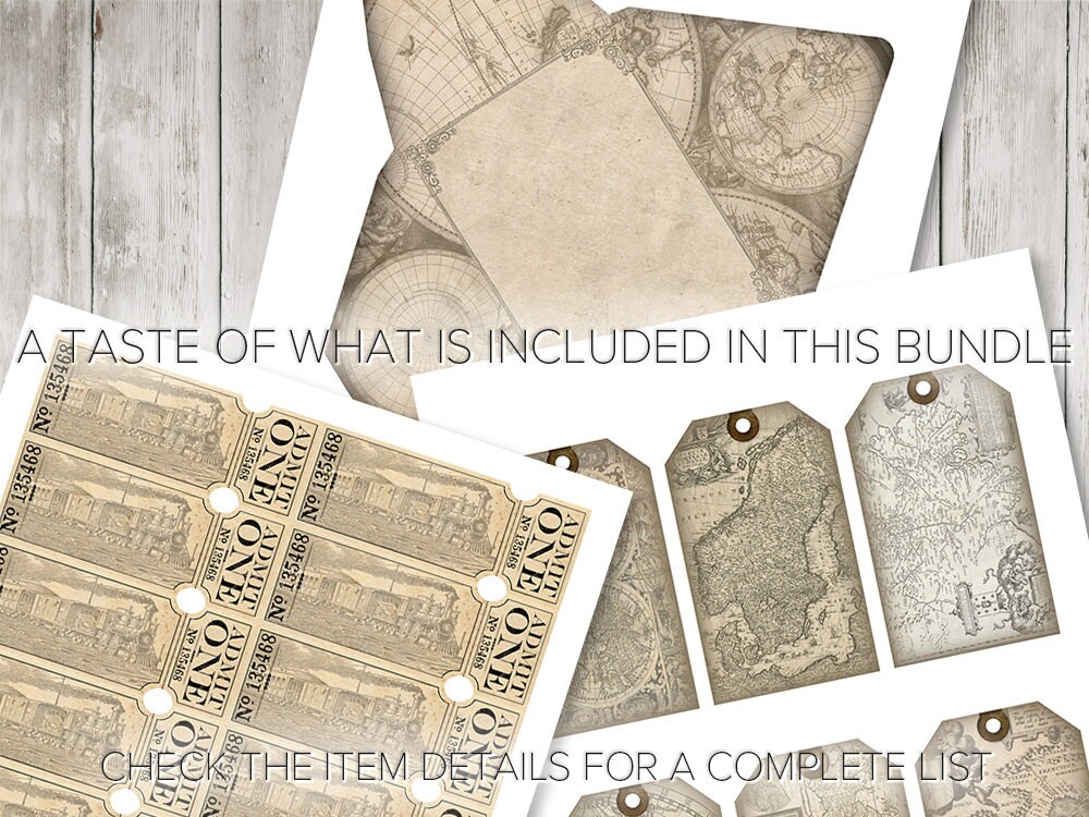 Travel Journal Pack Printable Paper Pack Travel Bundle Junk - Etsy