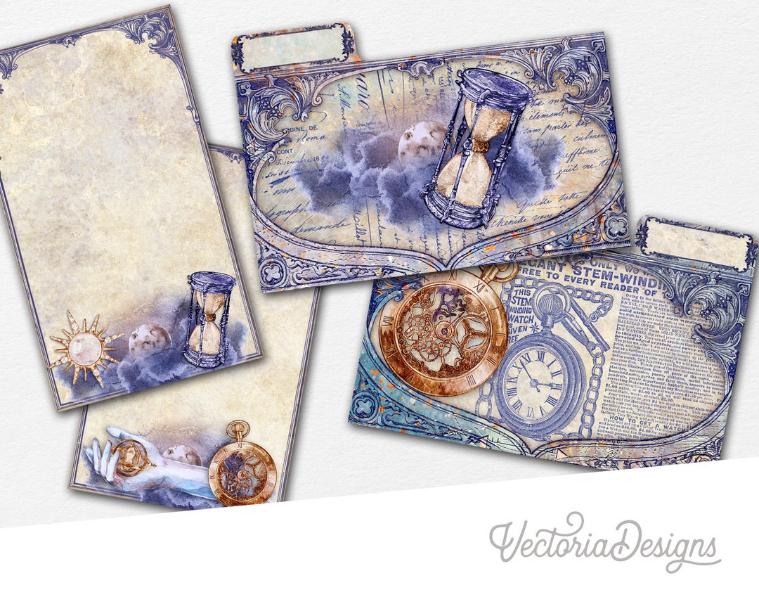 Astrological Clocks Mini File Folders Kit, Printable File Folders ...