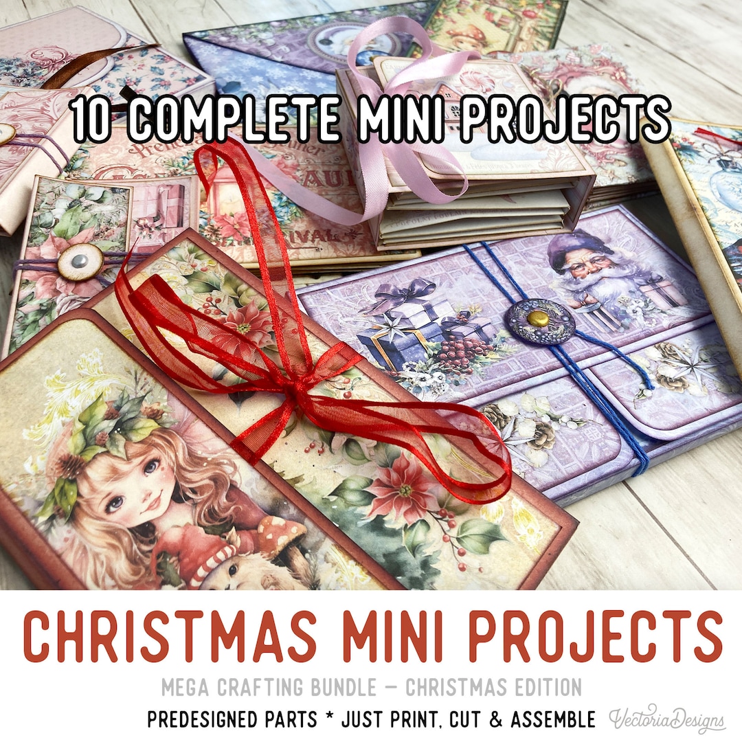 Mini Projects 4 Christmas Crafting Bundle DIY Craft Kits Printable ...