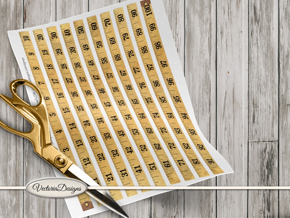 Vintage Tape Measure Printable Measuring Tape retro paper | Etsy