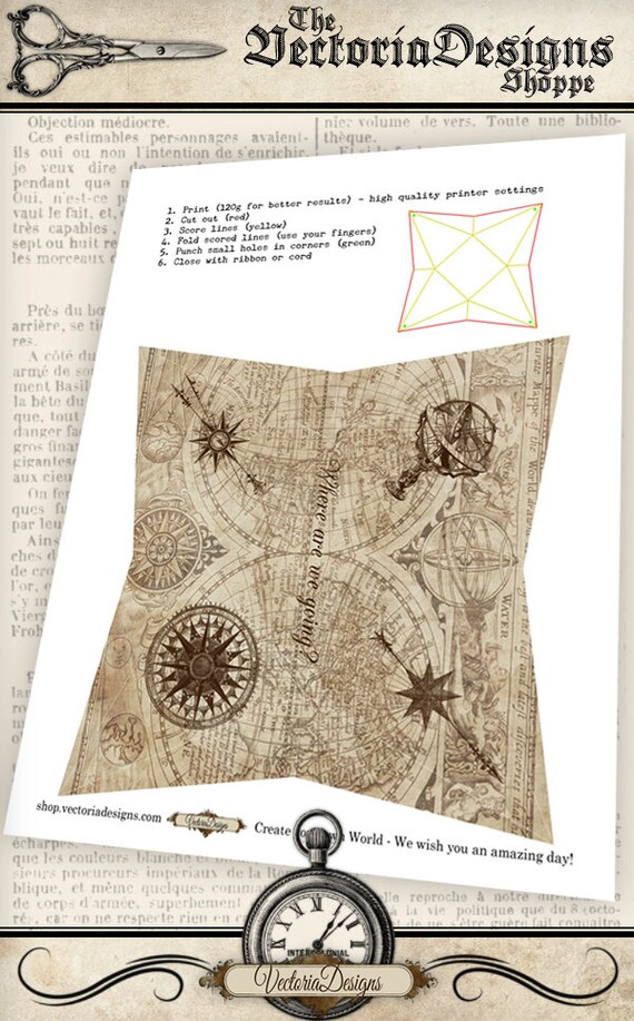 Steampunk Compass Map