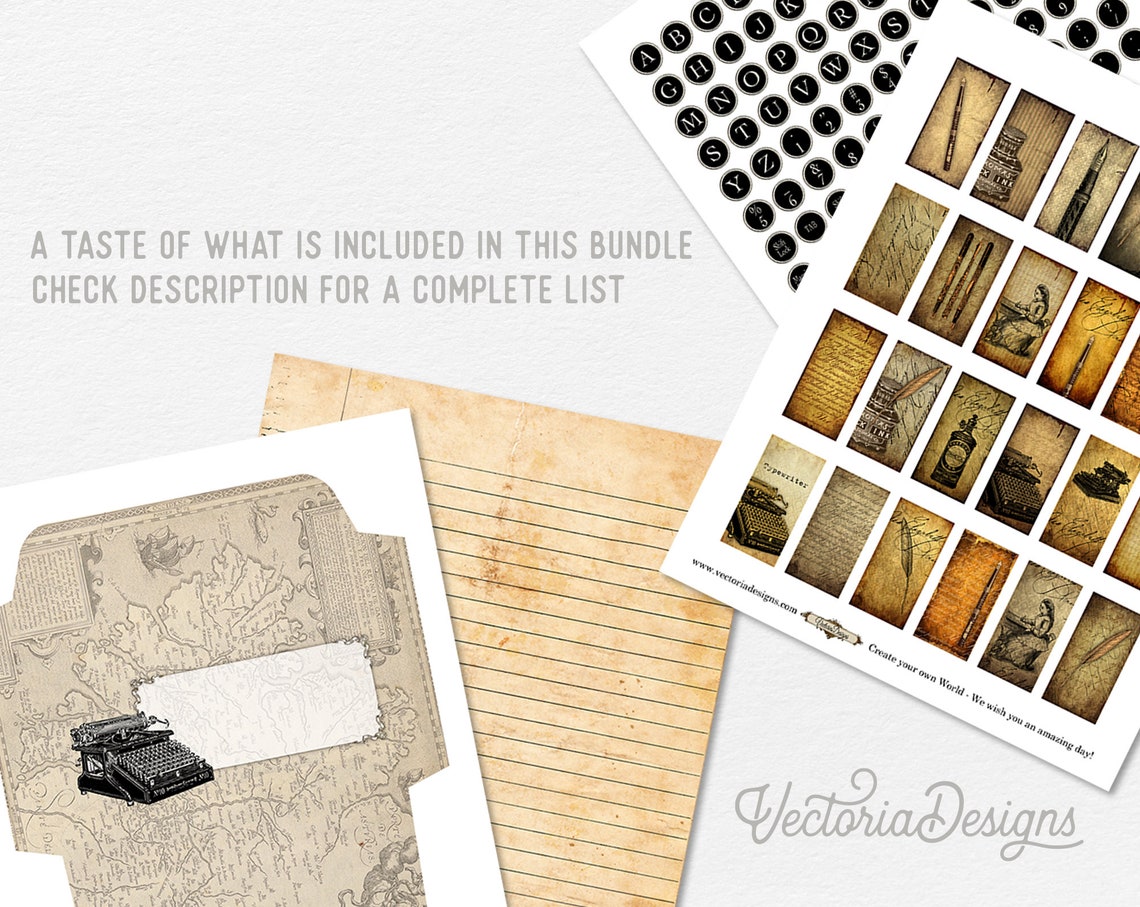Writing Mega Crafting Bundle, Envelope Digital Kits, Letter Writing ...
