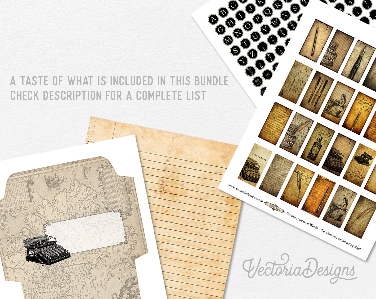 Writing Mega Crafting Bundle, Envelope Digital Kits, Letter Writing ...