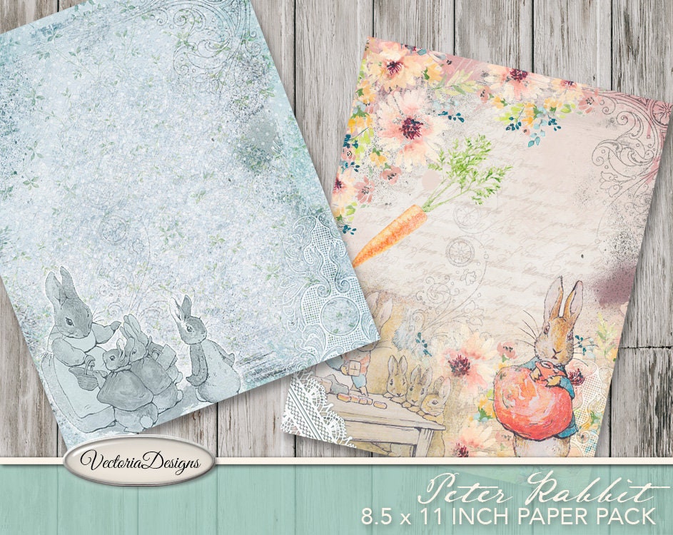 Peter Rabbit Paper Pack, Beatrix Potter, Digital Paper, Printable Paper ...