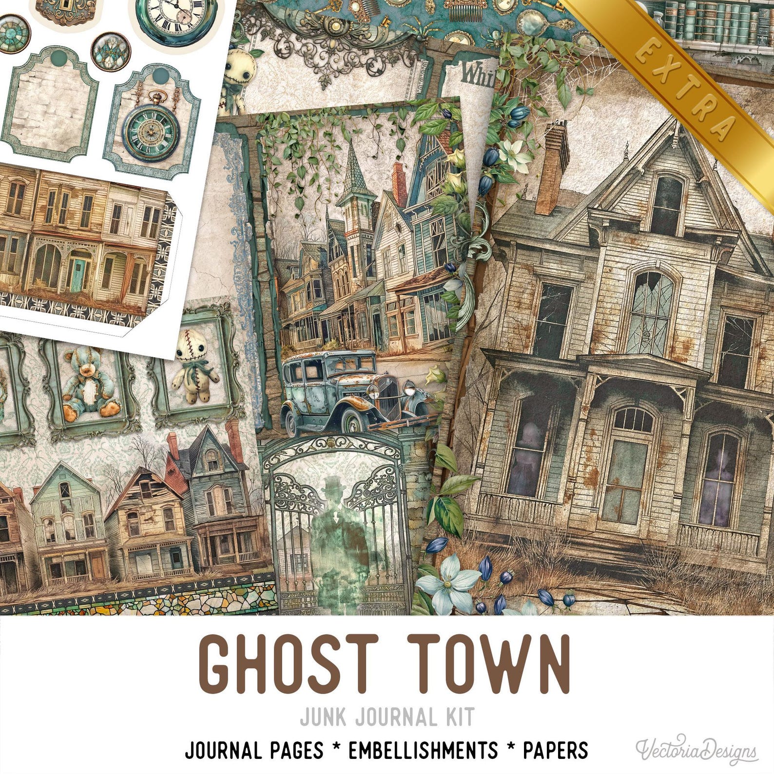 Evil Twins Junk Journal Kit DELUXE, Halloween Junk Journal Crafting ...