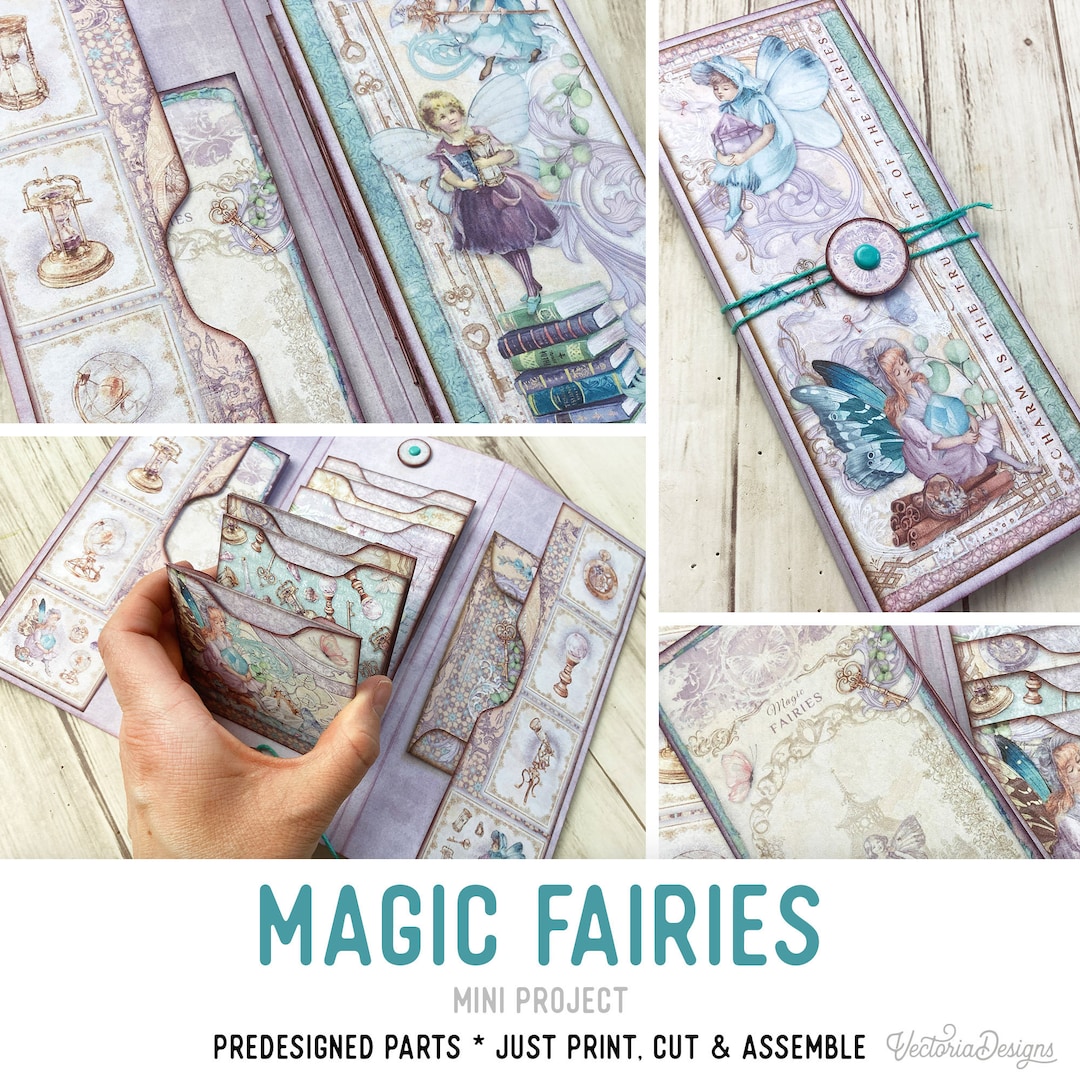 Magic Fairies Mini Project Waterfall Booklet Fairies Craft Kit Folio Kit Junk Journal Printable ...
